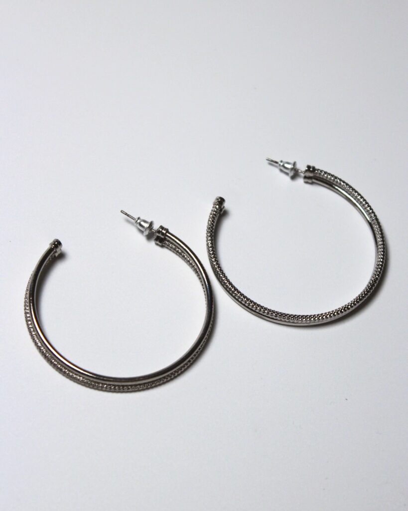 Two Tone Earring - Silver - Nuzha