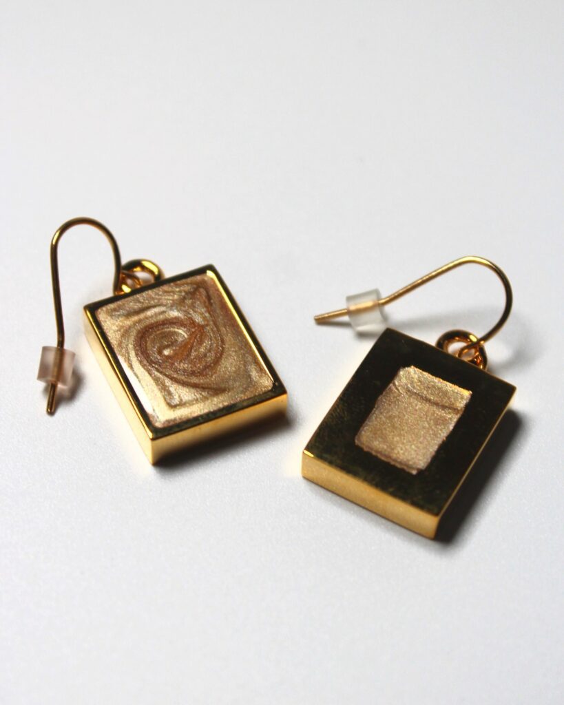 Marble Earring - Sand - Gold - Nuzha
