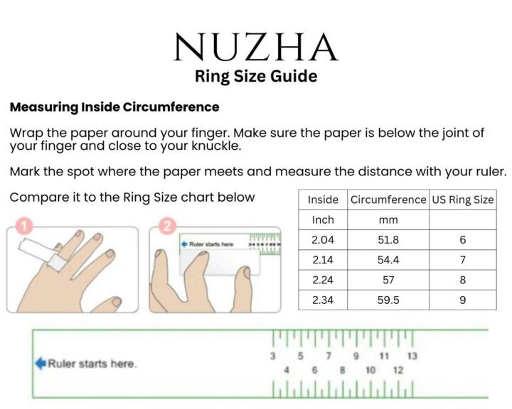 Ring Size Guide - Nuzha